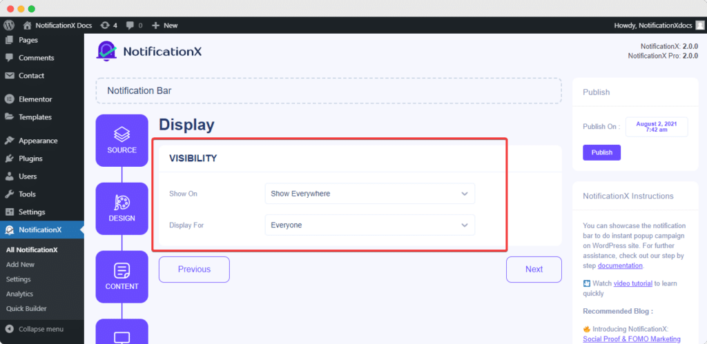 How To Design Notification Bar With Elementor & NotificationX ...