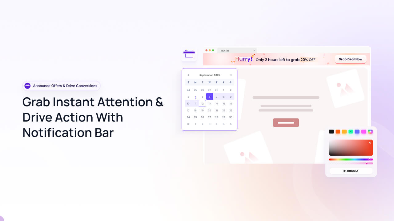 Notification Bar - Grab Visitor's Instant Attention & Drive Action